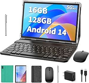 Amazon.com: Tablet Android 14, tableta de 10 pulgadas con teclado, 16 ...