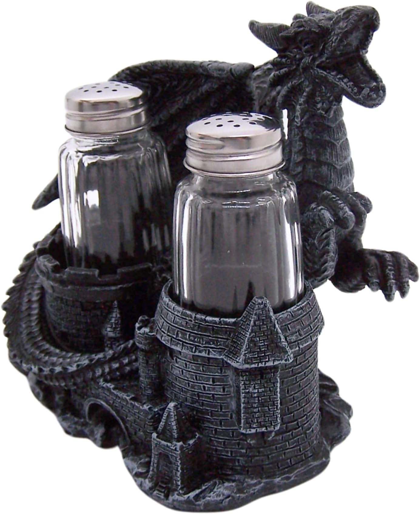 Amazon.com: Gothic Dragon Castle Salt and Pepper Holder Set, Medieval ...