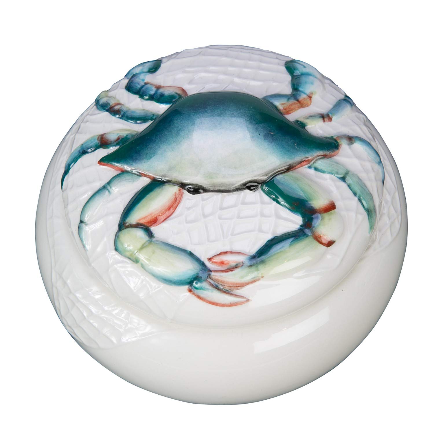 Amazon.com: Beachcombers Ceramic Blue Crab Box Blue : Home & Kitchen