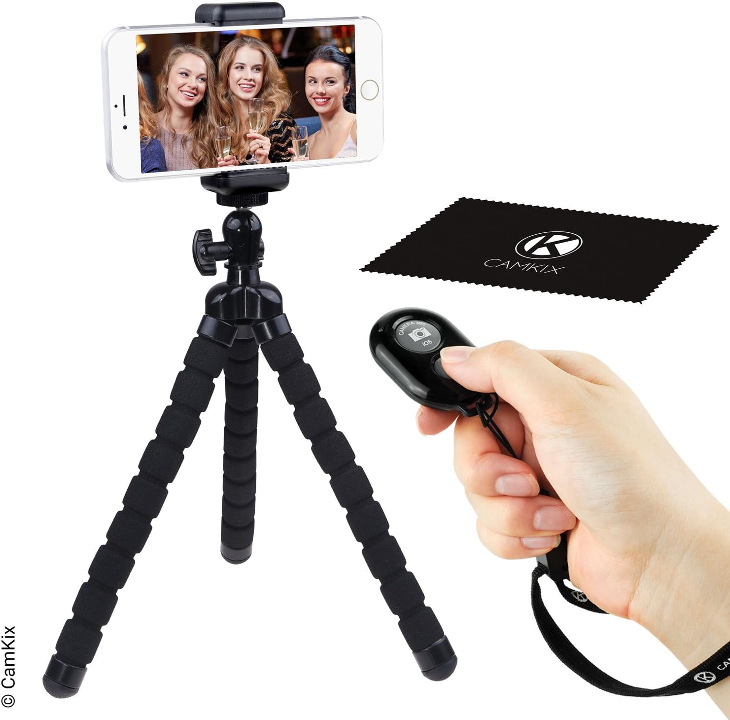 Amazon.com: Flexible Cell Phone Tripod and Bluetooth Remote Control ...
