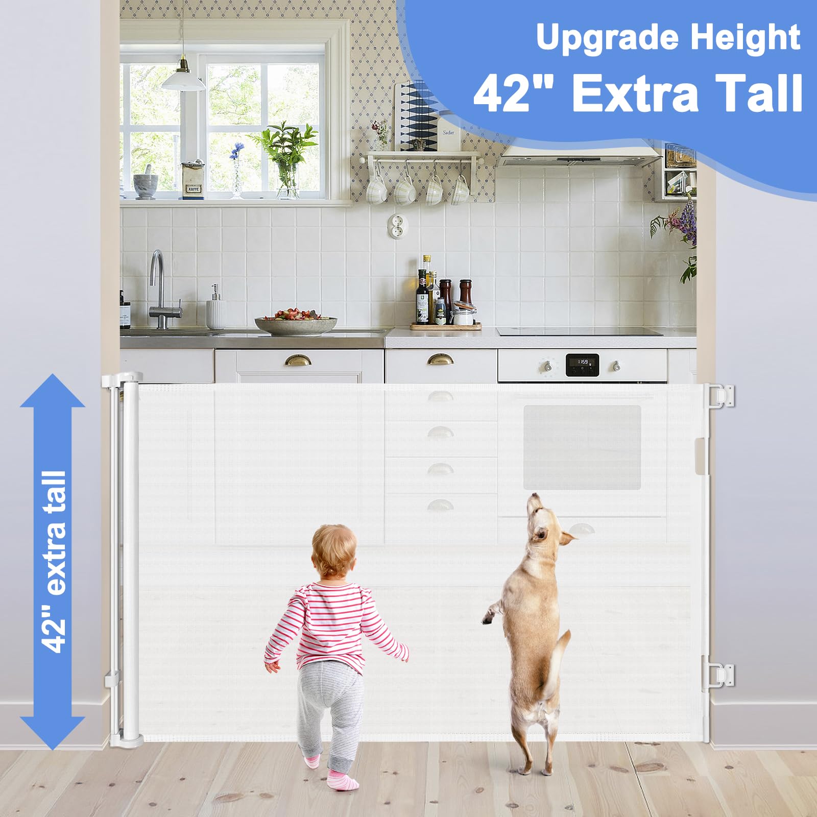 Snapklik.com : Extra Tall Retractable Baby & Dog Gates