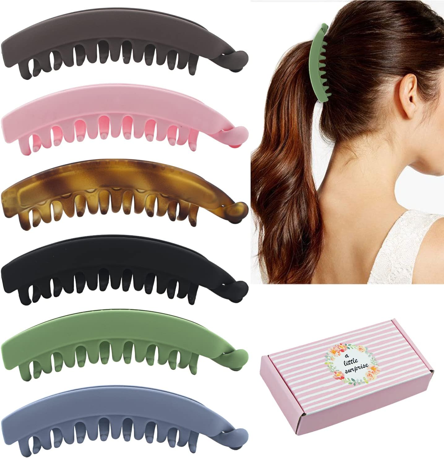 Amazon.com : Youme Banana Clips Hair for Thick Fine Vintage Classic Clincher Combs Clamp Grip ...