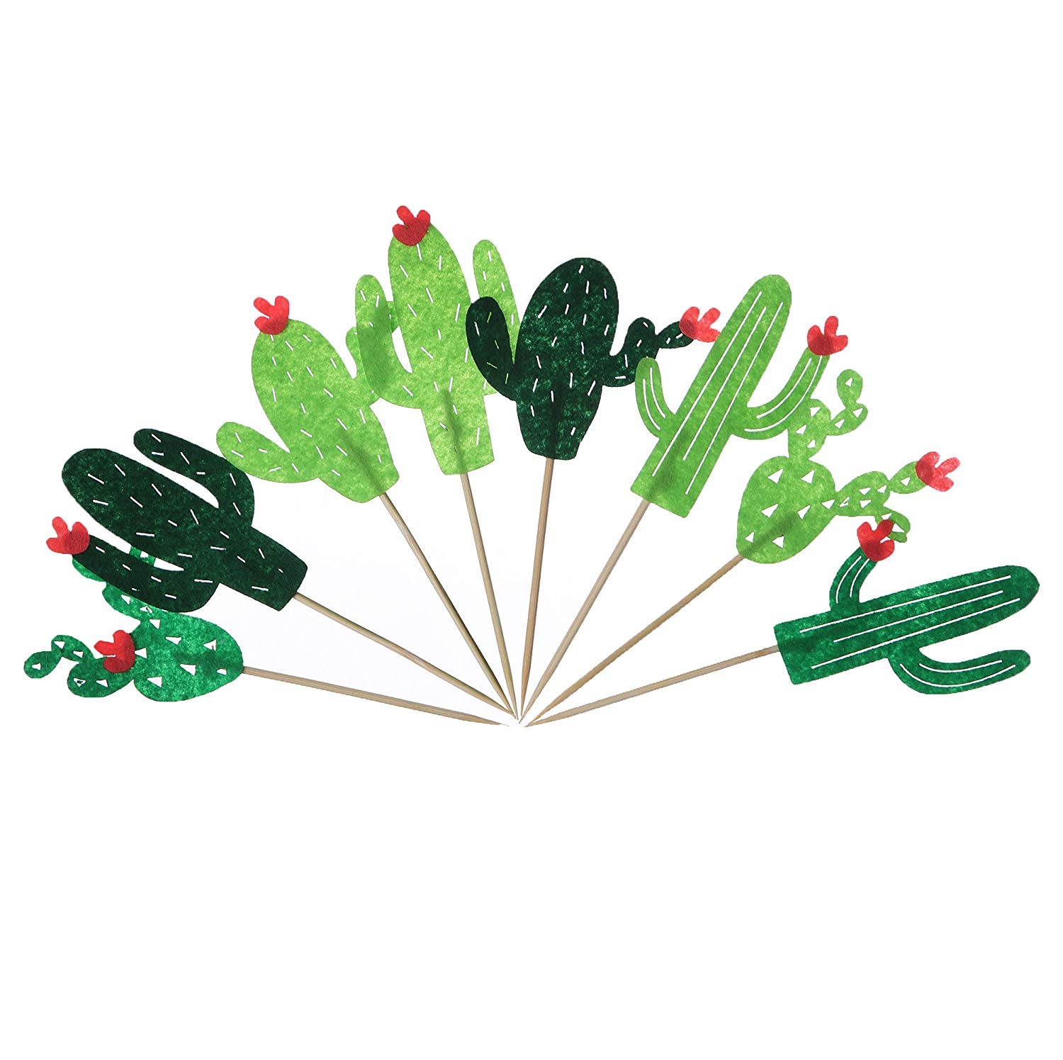Efivs Arts 24pcs Cactus Cake Toppers Cupcake Topper for Cactus-themed ...