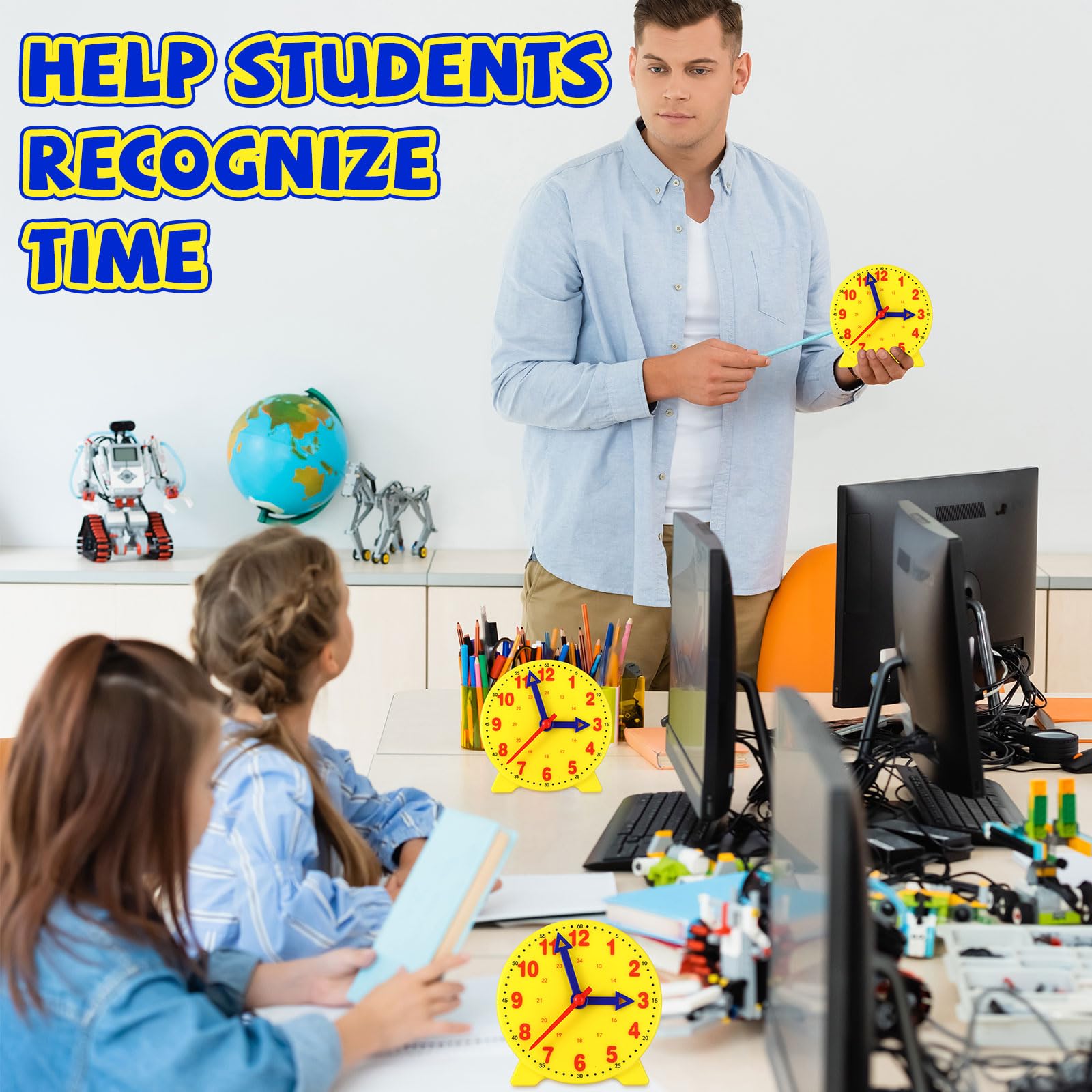 Clock For Kids Henoyso 48 Pieces Teaching Clock Kit For Kids To Tell ...
