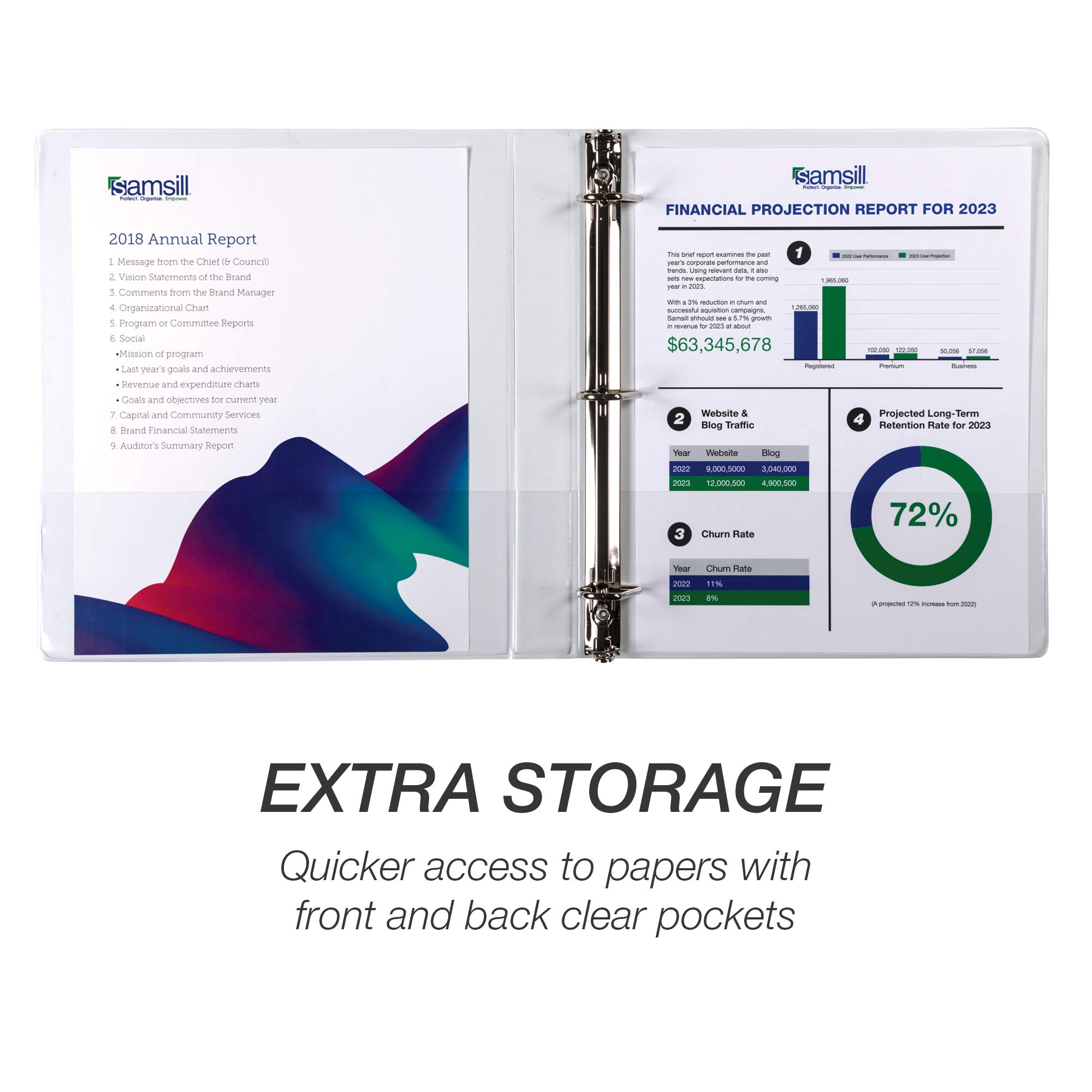 Snapklik.com : Samsill Durable 1 Inch 3 Ring Binder