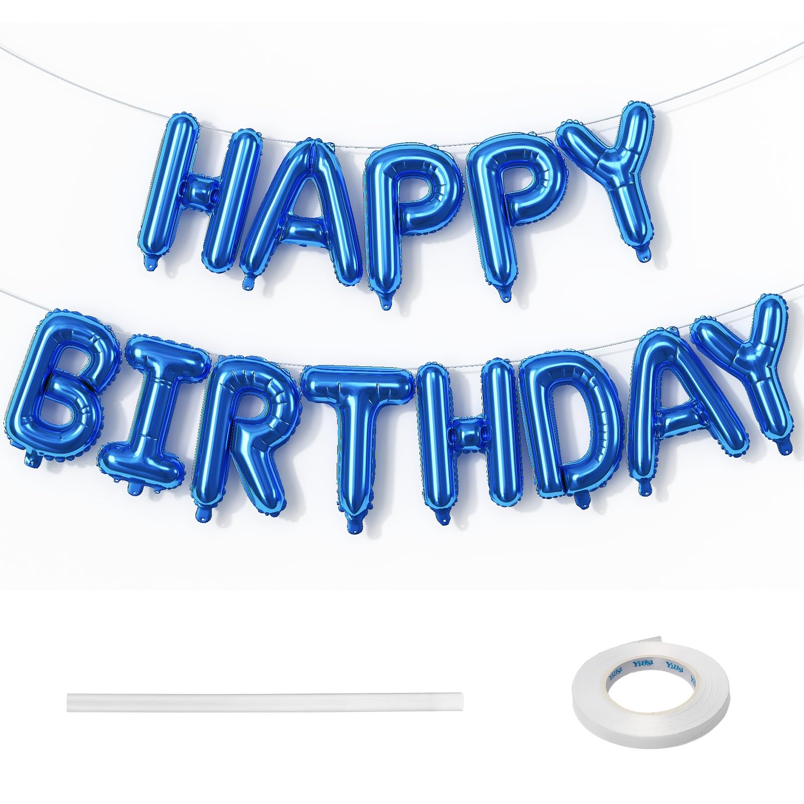 Snapklik.com : Happy Birthday Balloons Letters Banner, Blue Happy ...