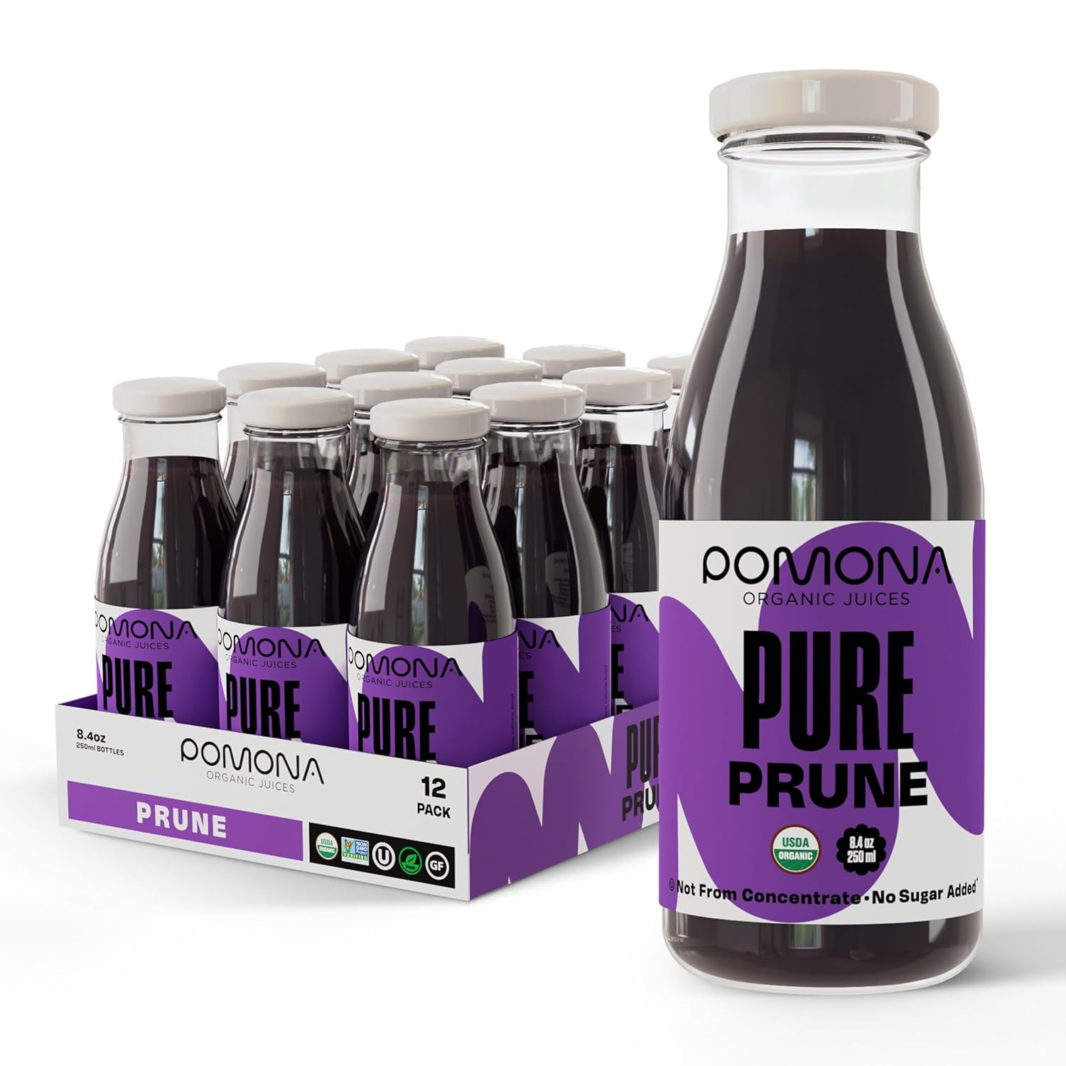 Amazon.com : Pomona Organic Juices Pure Prune Juice, 8.4 Ounce Bottle ...