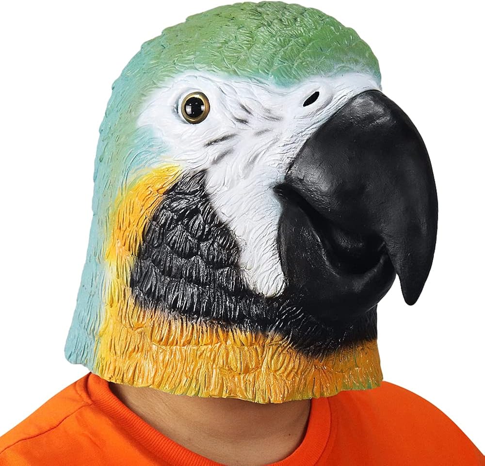 Amazon.com: MOKRY PARTY Funny Parrot Head Mask Animal Bird Mask Props ...