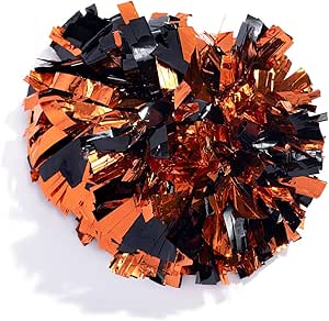 Amazon.com: Anderson's Metallic Orange and Black Cheer Pom with Baton ...