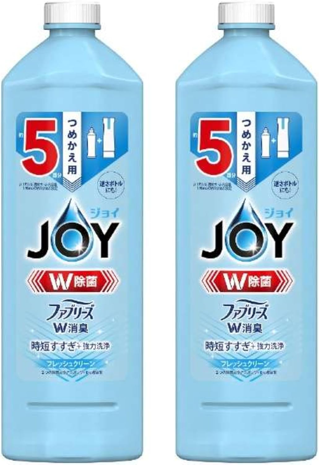 Amazon.co.jp: 【まとめ買い】JOY 除菌ジョイコンパクト W消臭 リフレッシュクリーン 詰め替え用 特大 670ml ×2個セット 食器用洗剤 : ドラッグストア