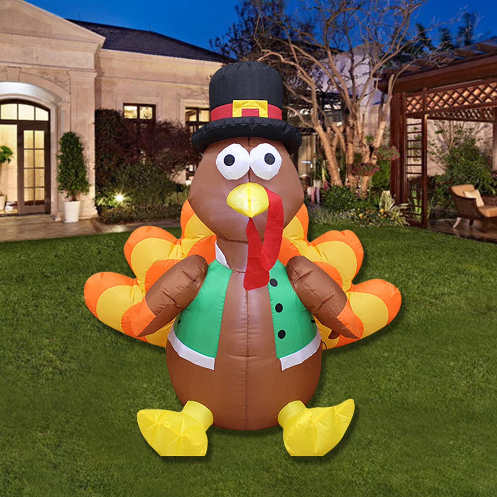 Amazon.com: 4 Feet Height Thanksgiving Inflatable Turkey, Blow up ...