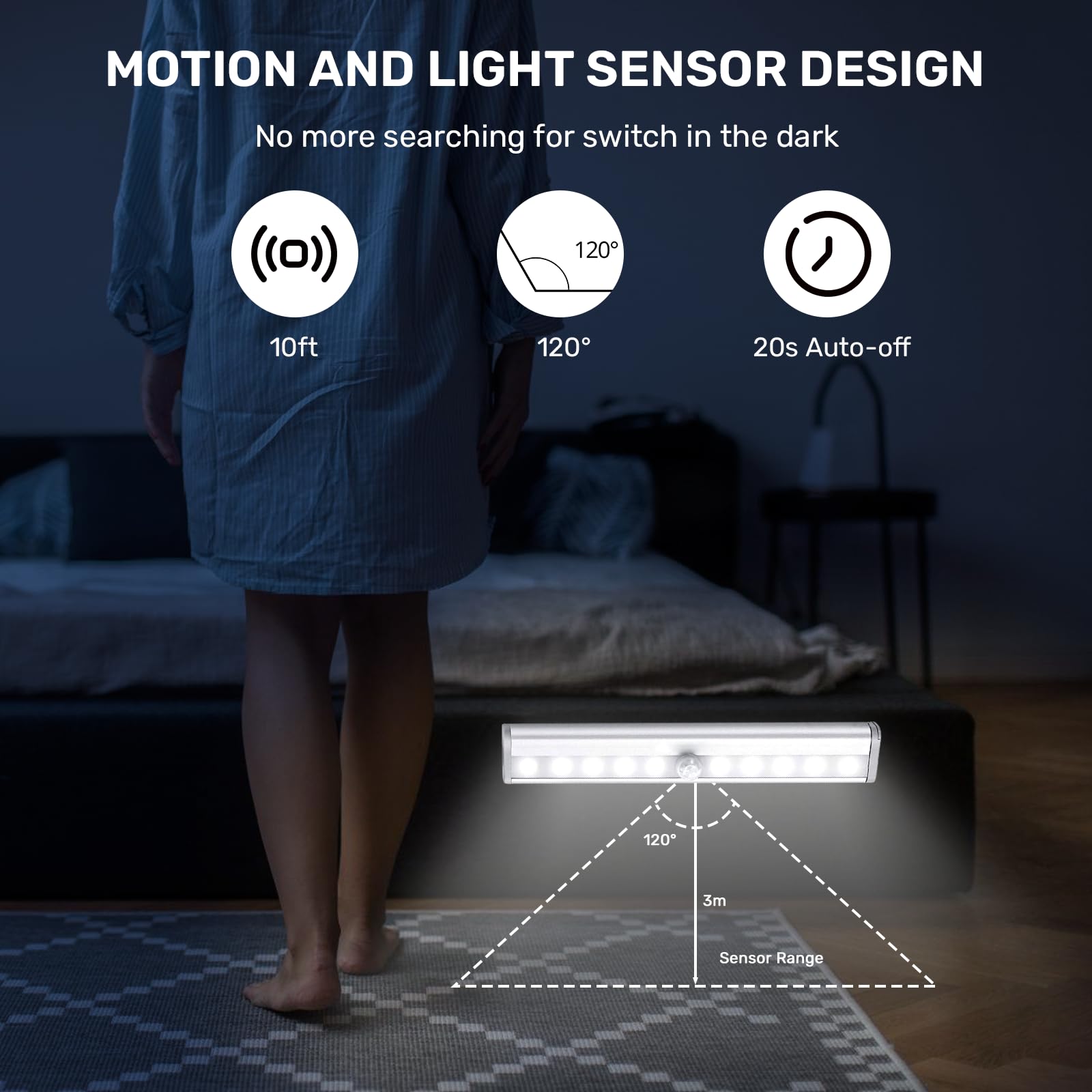 Snapklik.com : Fymblin Motion Activated RV Step Lights Remote Control ...
