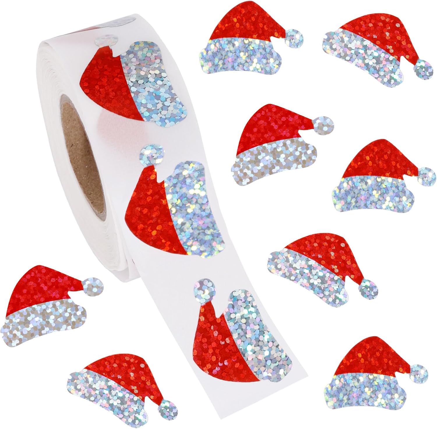 Merry Christmas Hat Stickers, Red Mini Santa Hat Stickers Self-Adhesive ...
