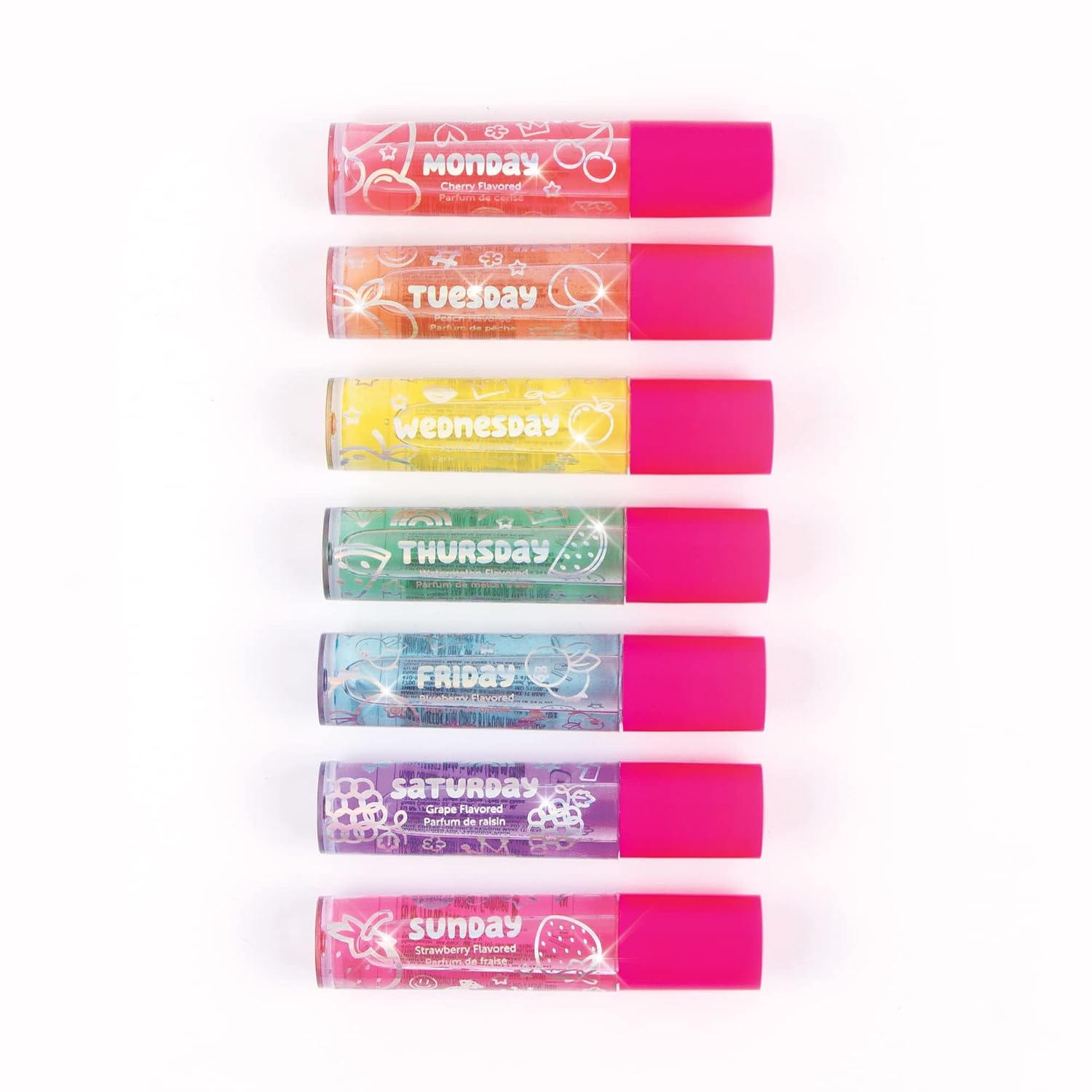 Amazon.com : Three Cheers for Girls Days of the Week Lip Gloss Set for ...