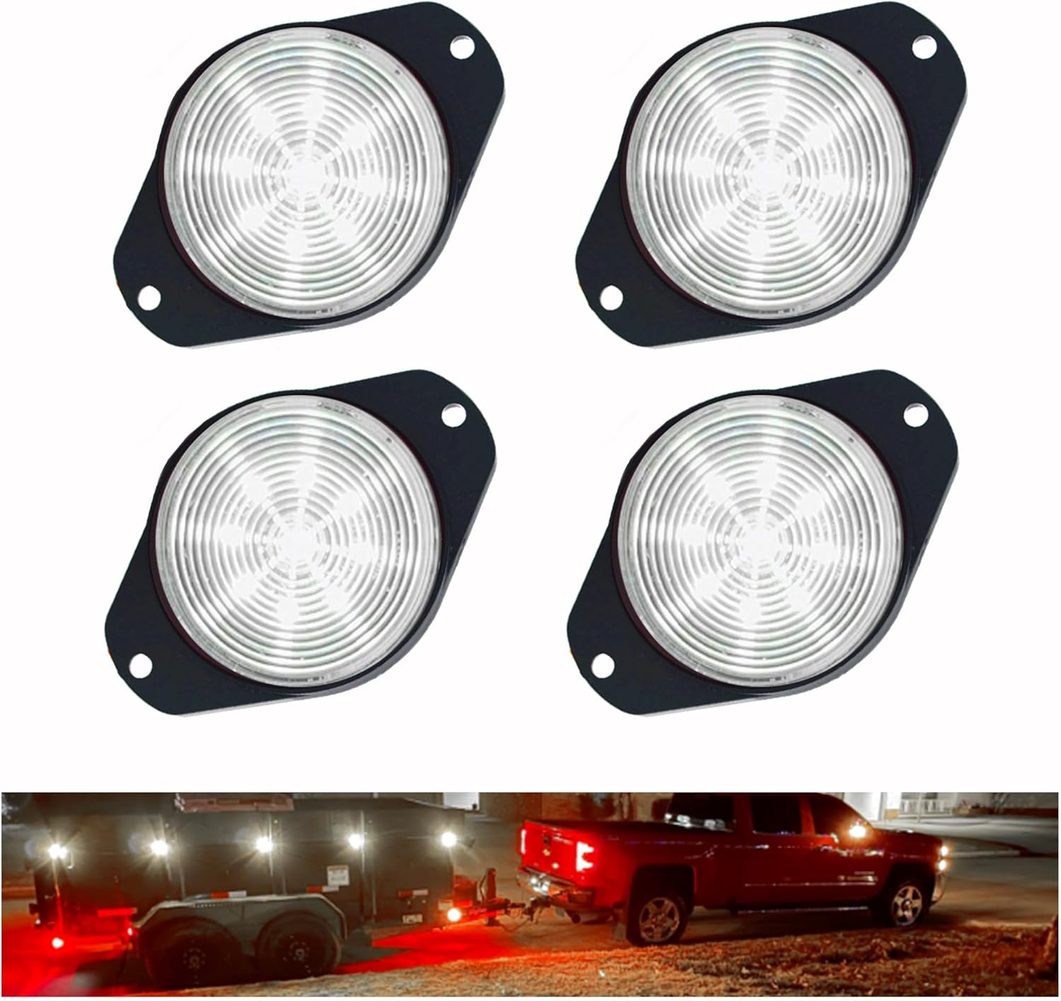 Amazon.com: NBWDY 4Pcs 3'' Round White Side Marker Light,Waterproof 12V ...