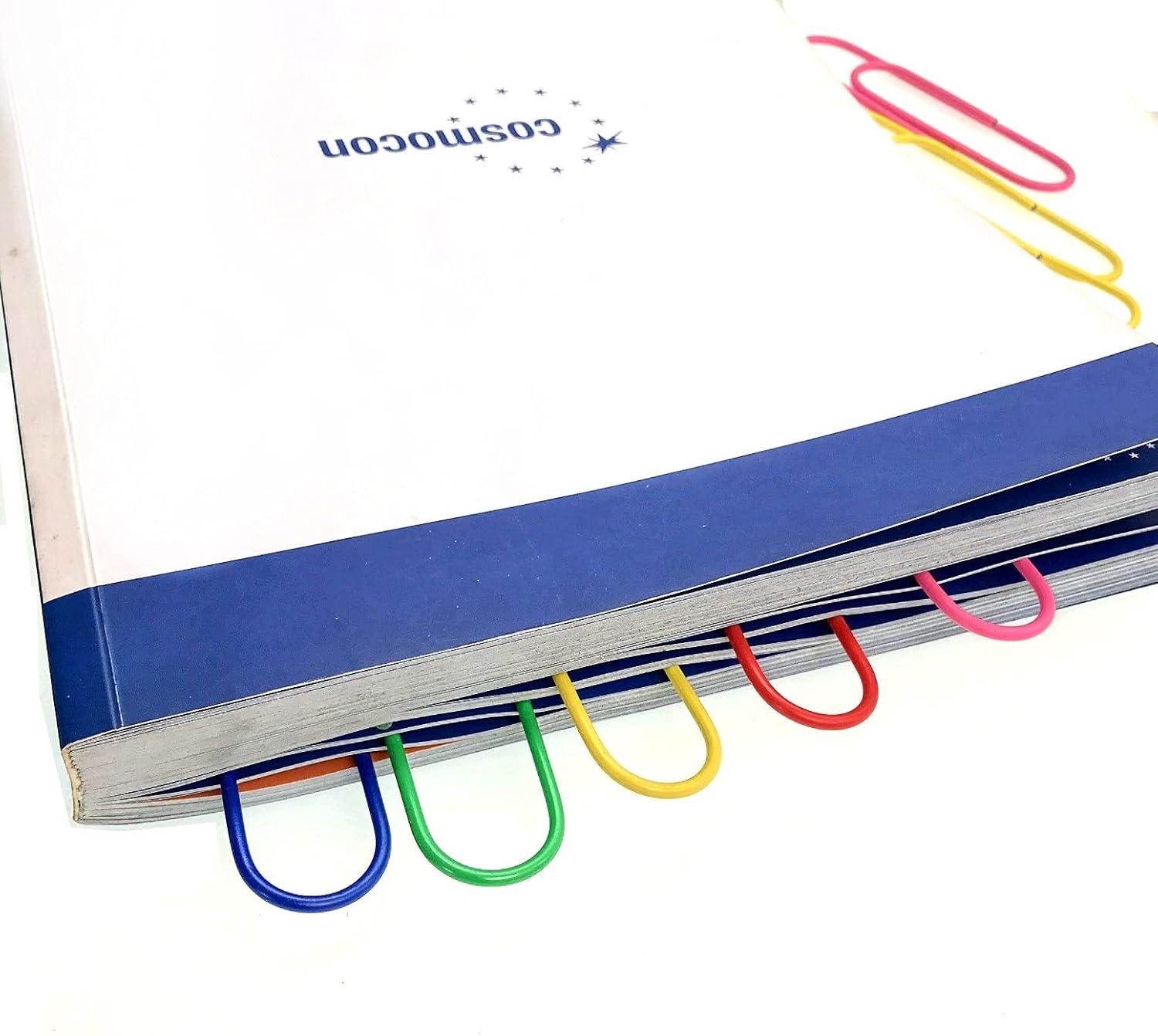 JZK 40 PCS 10cm Large Metal paperclips Coloured, Big Strong Paper Clip ...