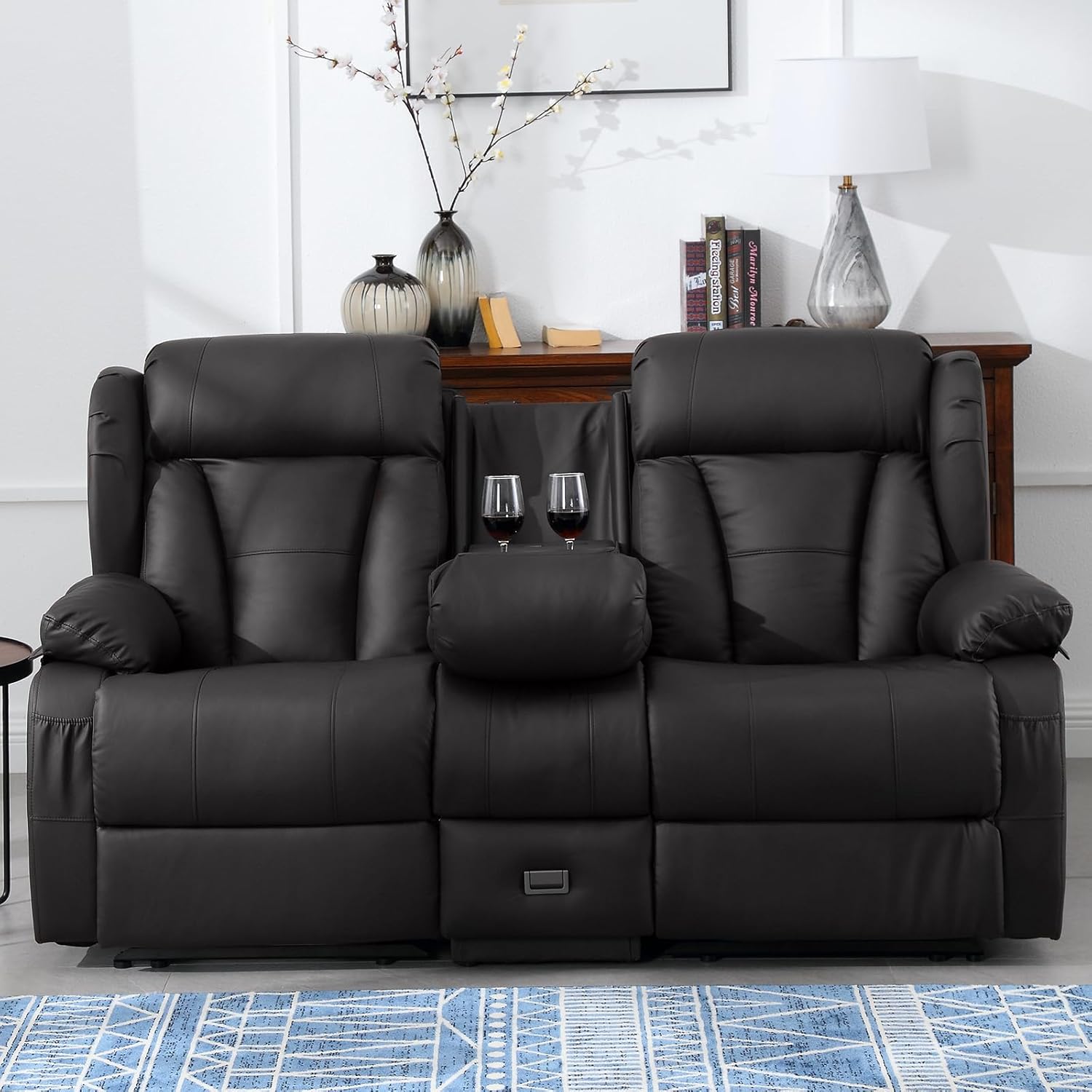 Amazon.com: IBTKIG 72.8" Manual Reclining Loveseat Sofa - Wall Hugger ...
