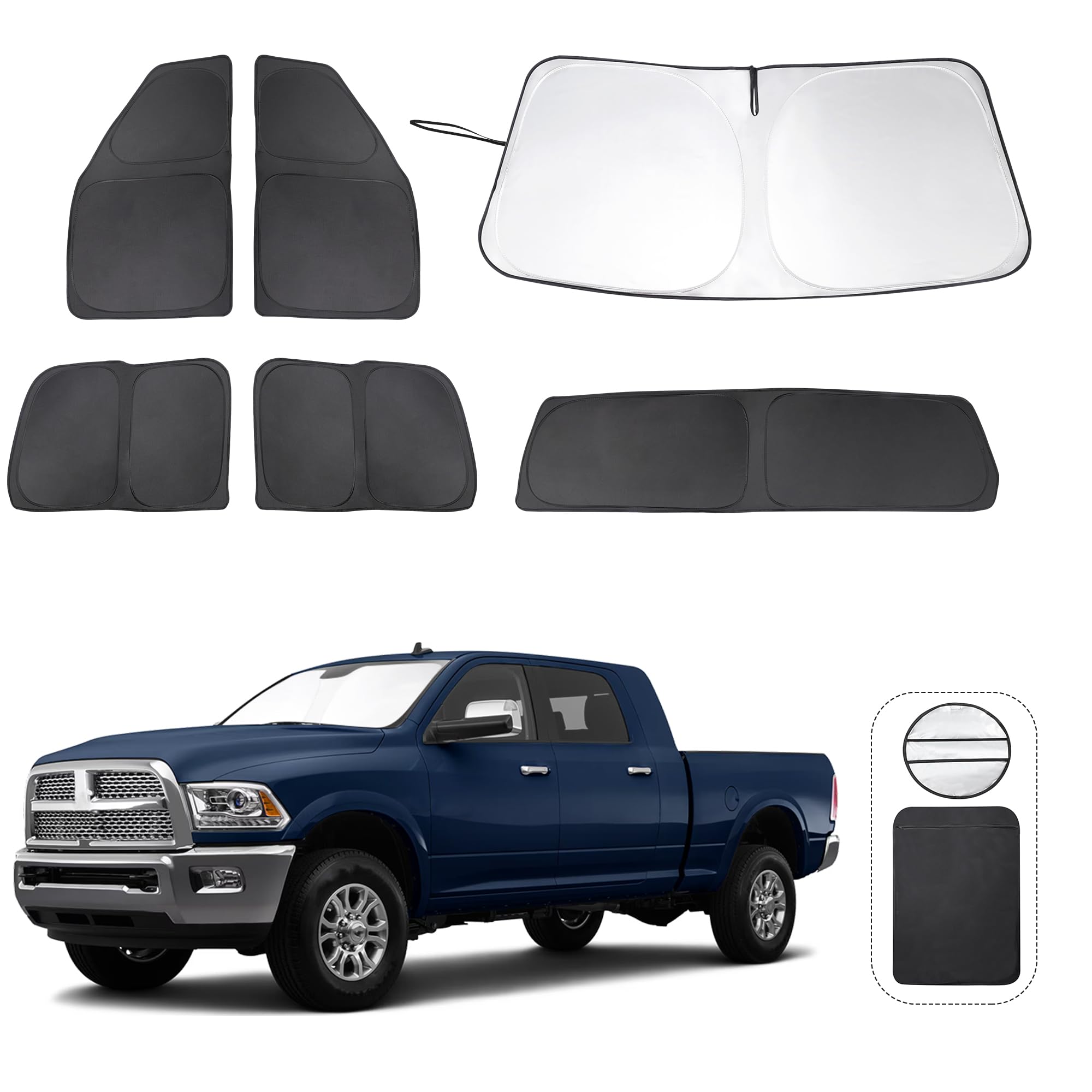 Snapklik.com : TINGLU Window Shades For Dodge RAM 2500 3500 2010-2025 ...