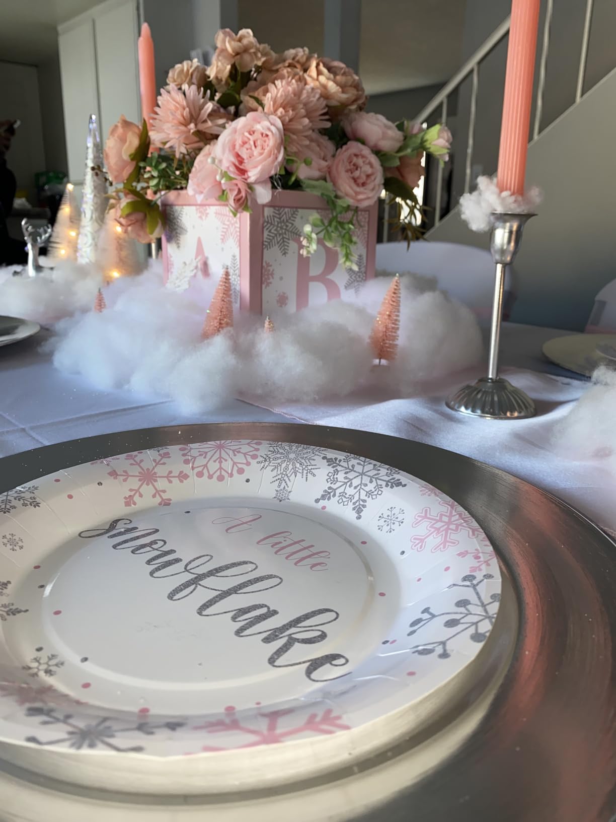 Amazon.com: 96PCS Winter Snowflake Party Tableware Set A Little ...