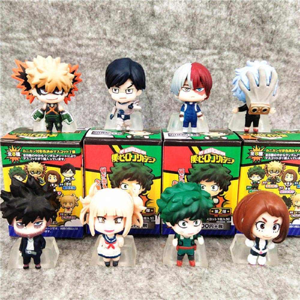 Buy Anime Model Statue8Pcs Mini My Hero Academia Midoriya Izuku Himiko ...
