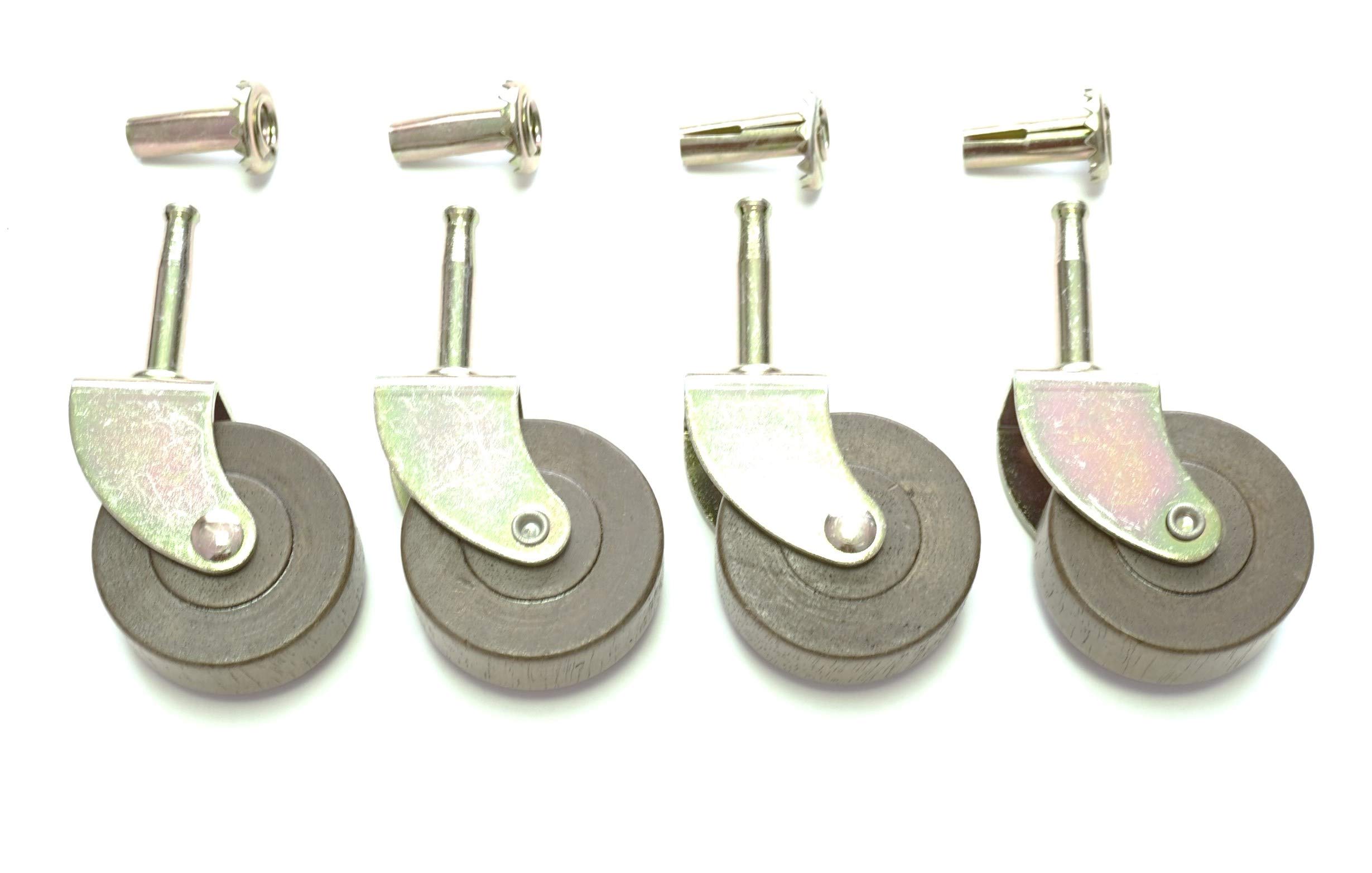 Amazon.com: Wood Furniture Casters Wood Casters for Furniture Set of 4 ...