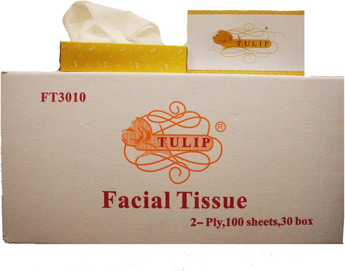 Amazon.com: Tulip 2-ply Facial Tissue (100 Count/Box) 30 Boxes : Health ...