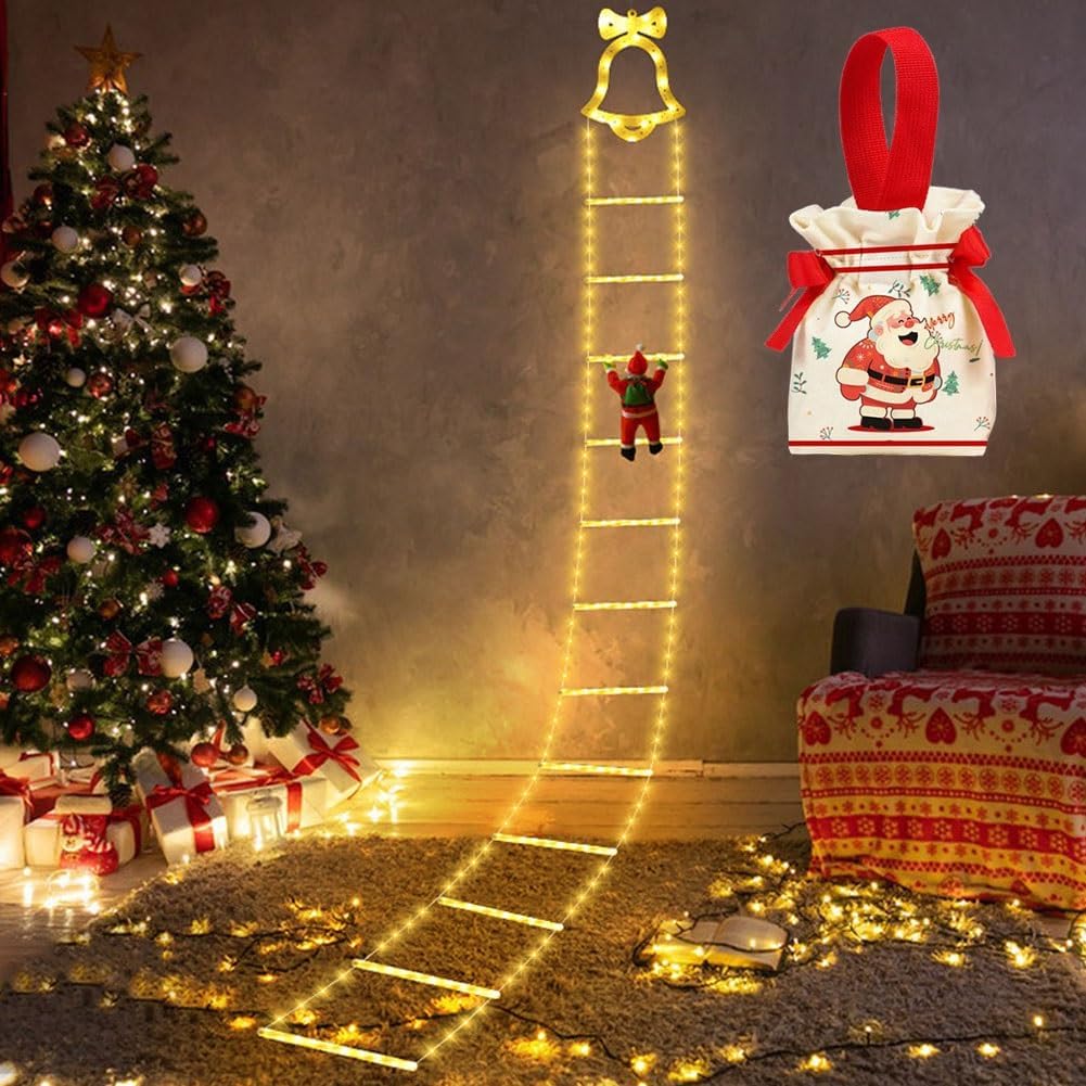 Amazon.com: Christmas Santa Climbing Stairs Light,Christmas Decorations ...