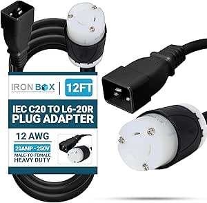 Amazon.com: IronBox Electric - Heavy Duty IEC C20 to L6-20R Plug ...
