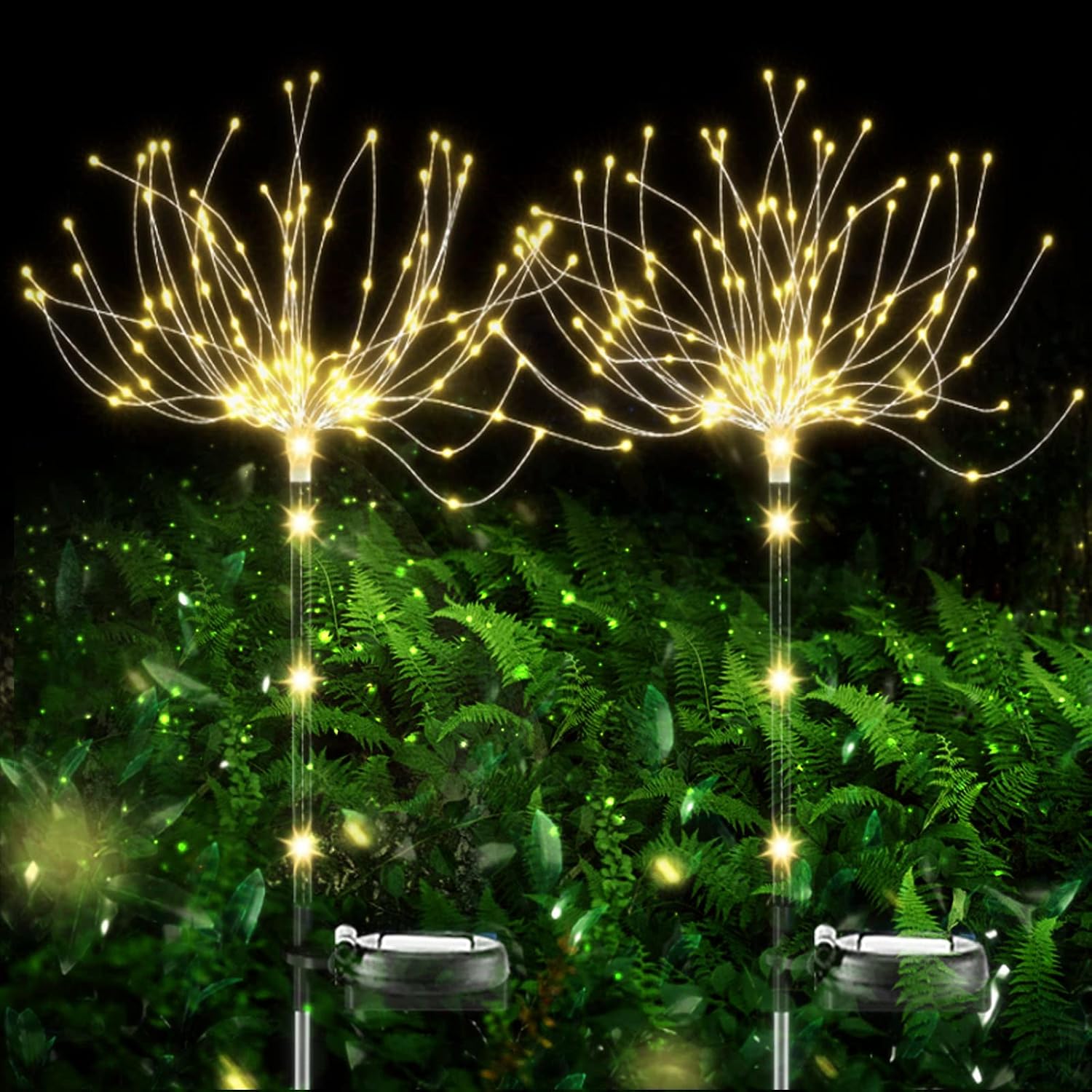 eaaerr Solar Lights Garden, 2 Pack 120LED Decorative Starburst Lights ...