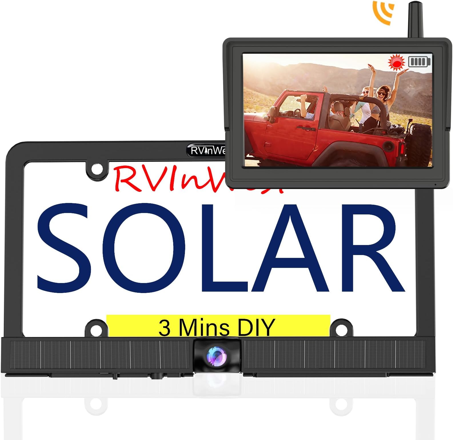 Amazon.com: Solar Wireless Backup Camera for Trucks,3 Mins DIY ...