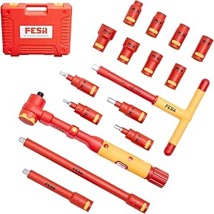 FESA Insulated Torque Socket Set - 16-Piece 1000V Insulated Tool Set w ...