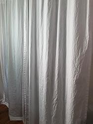 Amazon.com: COTTON CRAFT White Curtain - Window Panel - Set of 2 Drapes ...