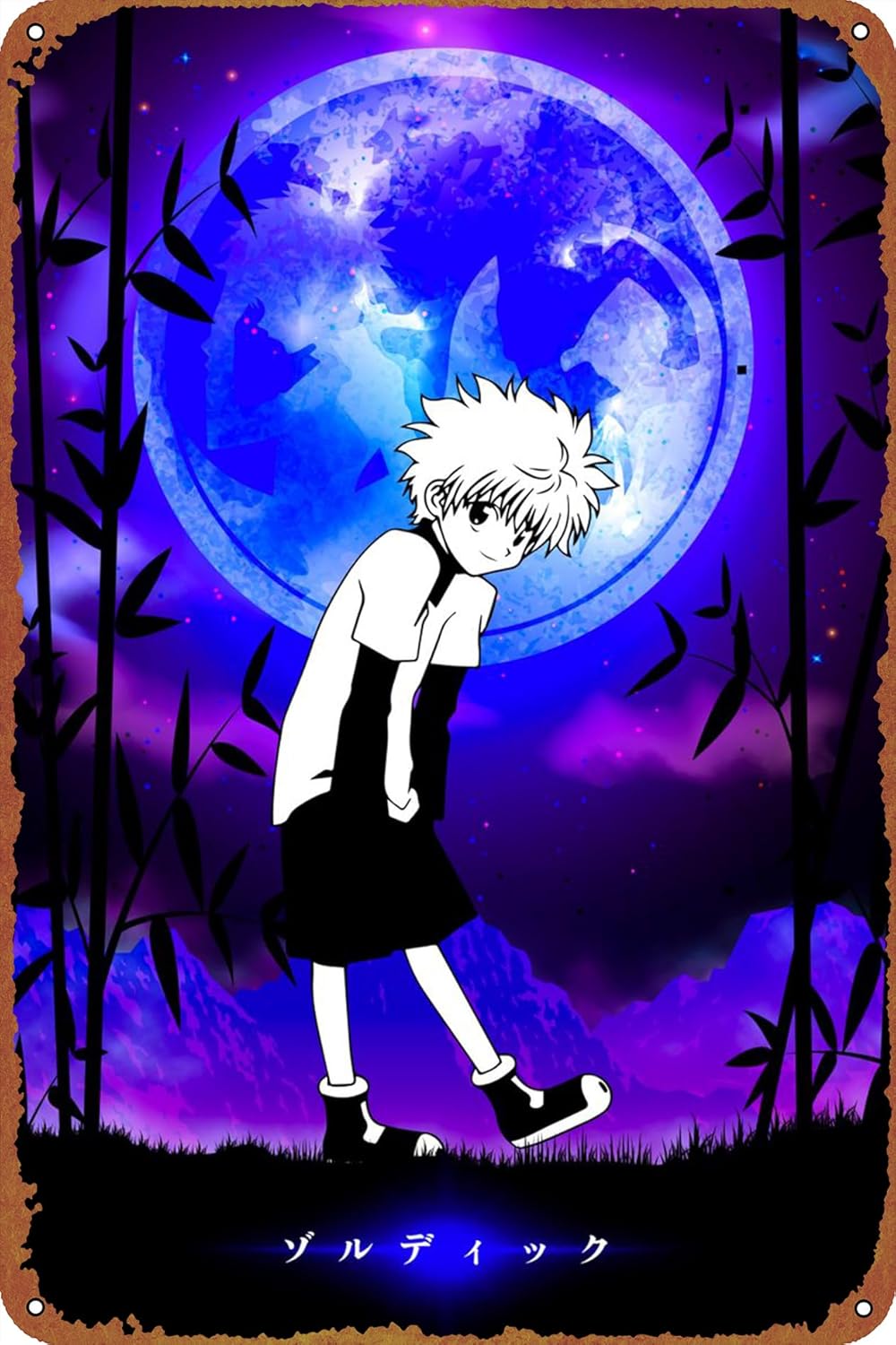 Amazon.com : Killua Moon poster Retro tin Sign Wall Art Decor Metal ...