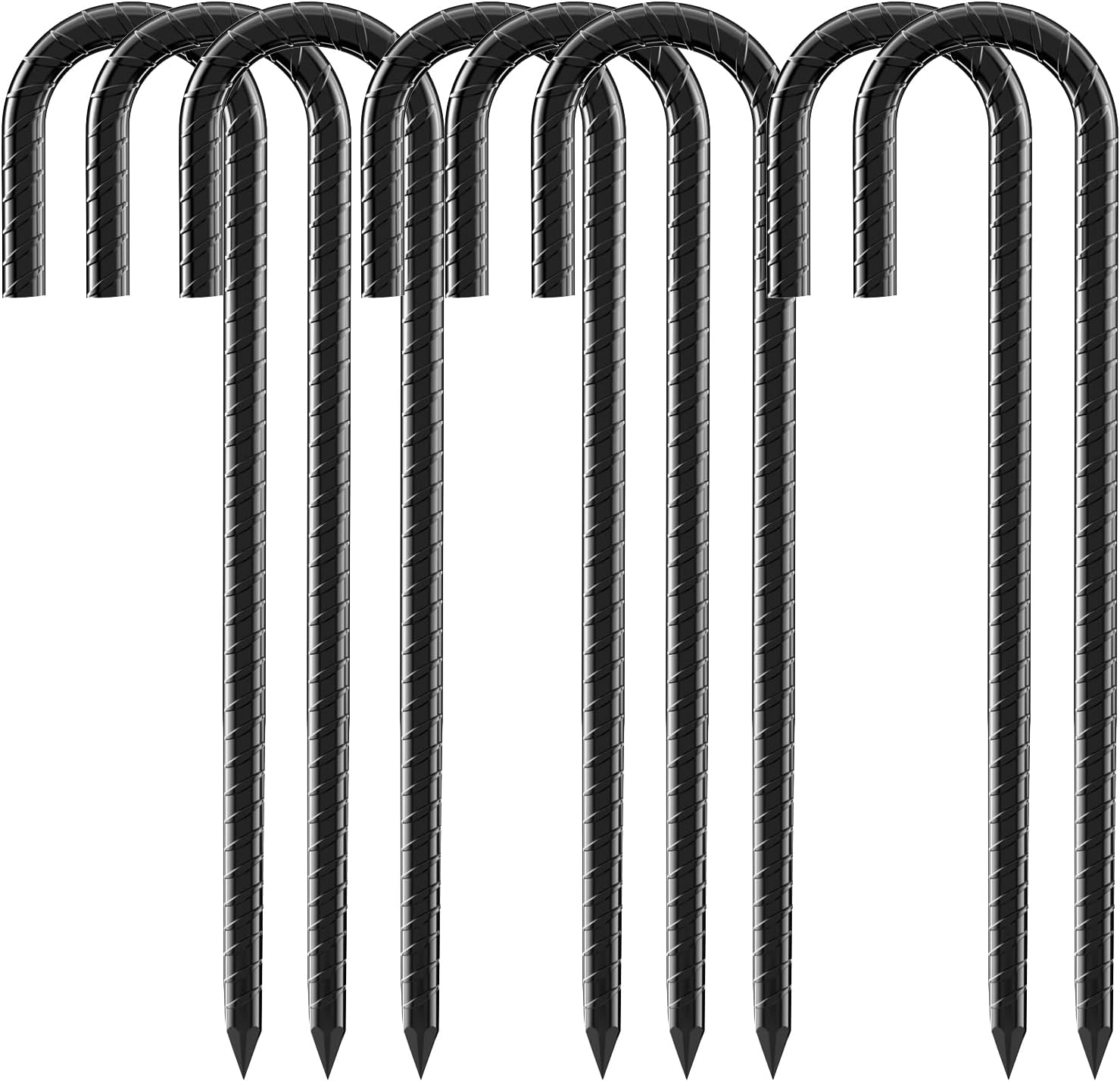 Amazon.com : 12 Inch Rebar Stakes, 8 Pack Ground Stakes J Hook Tent ...