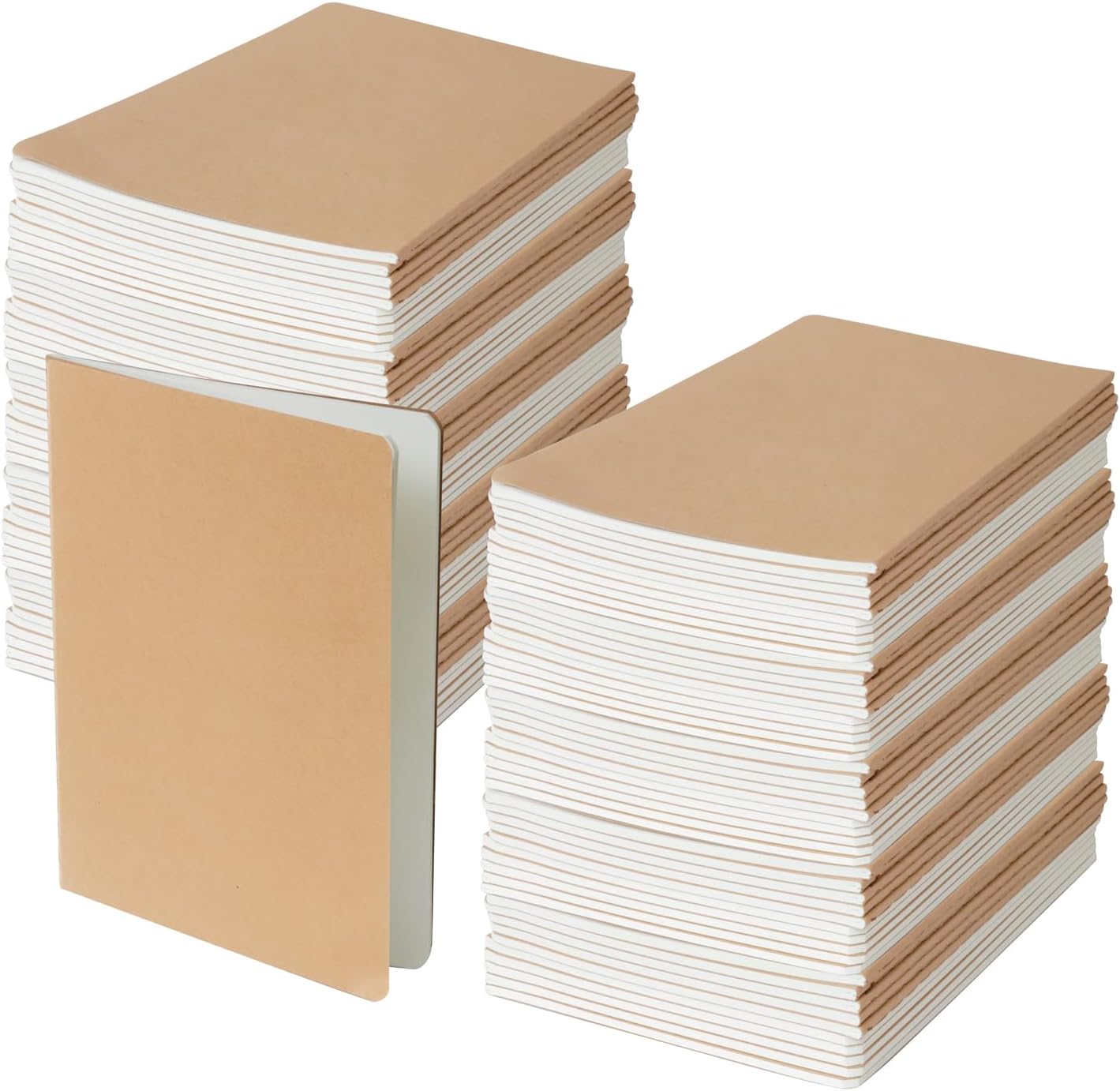 Amazon.com : qeqanazo 100-Pack A5 Kraft Notebooks – Small Journals Bulk ...