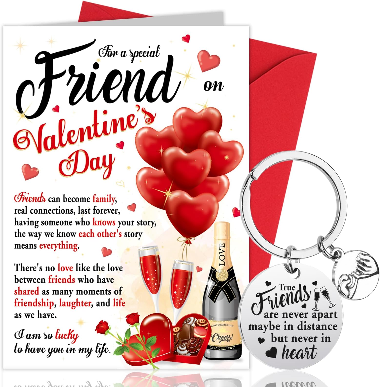 Amazon.com : HOWAF Valentine's Day Card for Friends, Happy Valentine's ...