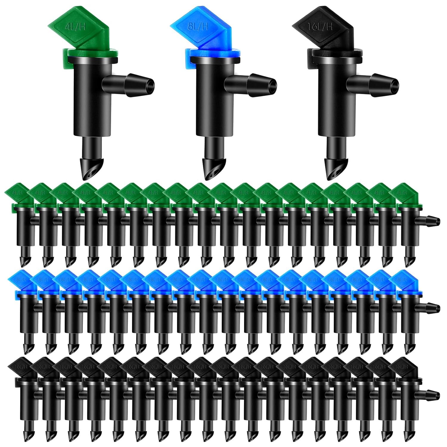 Amazon.com : Drip Emitters, 60 Pcs Irrigation Drippers Garden Flag Drip ...