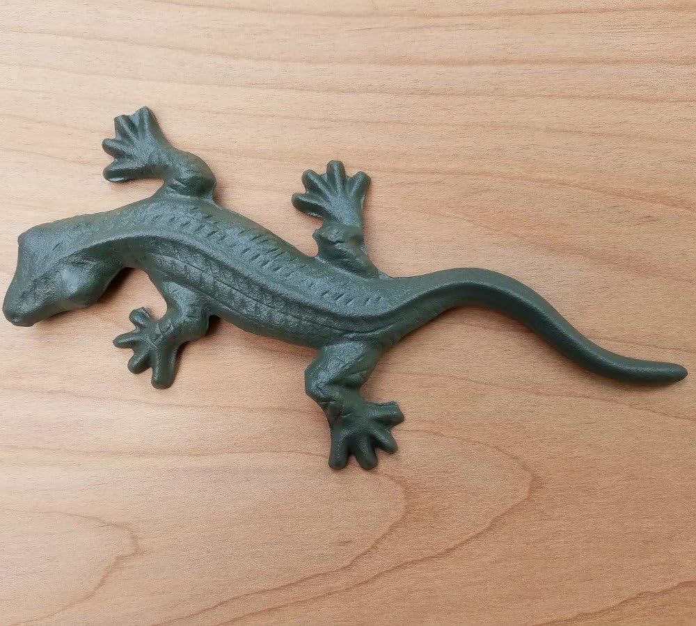 Amazon.com : Shabbyshowcase Cast Iron Gecko Lizard Reptile Statue ...