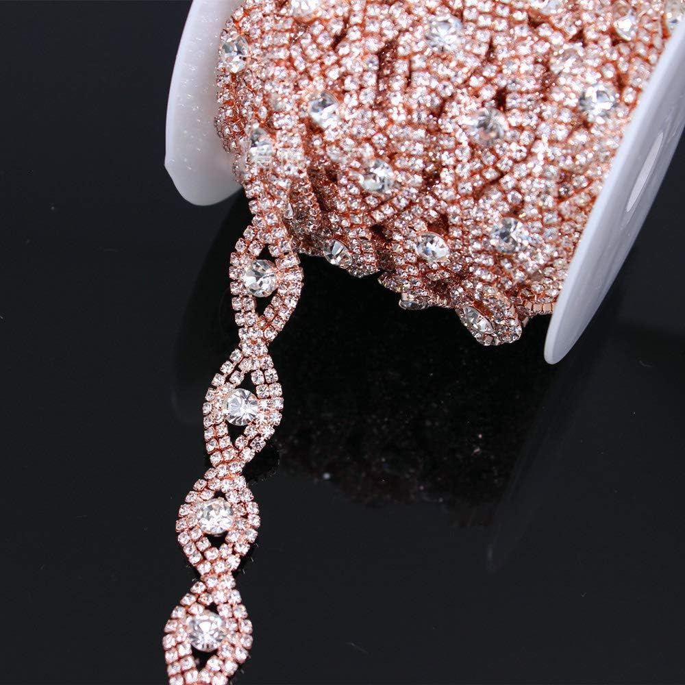 Amazon.com: Crystal Metal Chain Trim with Rhinestones for Wedding Waist ...