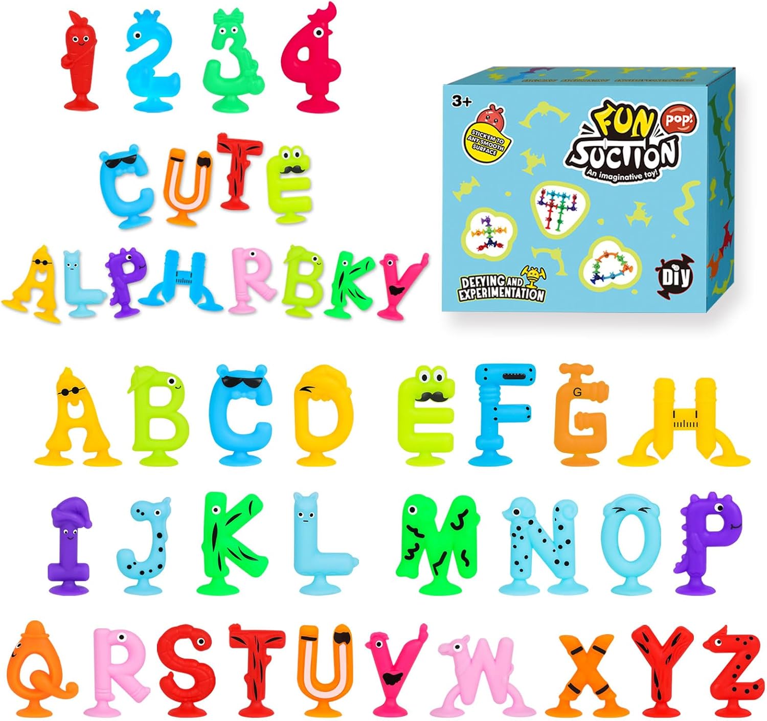 Amazon.com: Suction Toys Kids Bath Toy for Toddler Aged 3, 30PCS ...