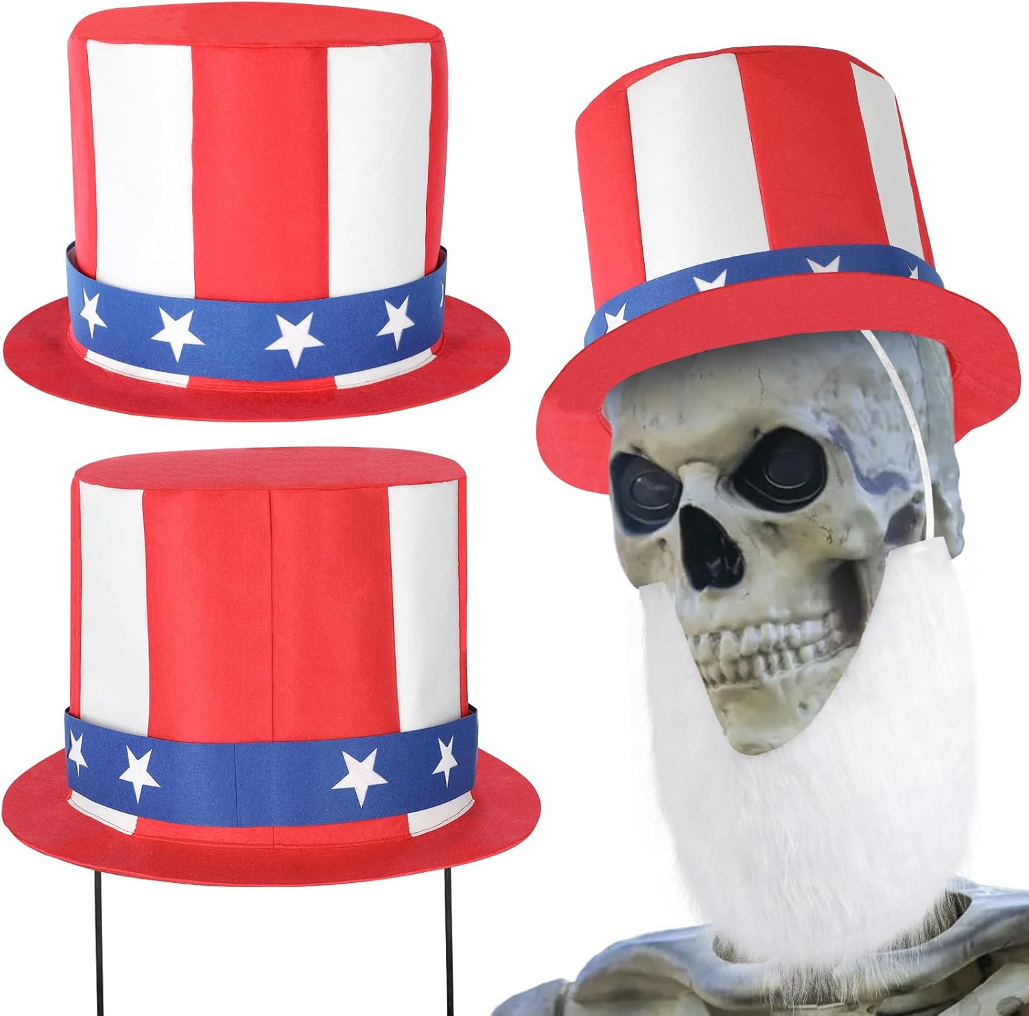 Amazon.com: Conderyang 12 Ft Giant Sized Skeleton 4th of July Costume ...