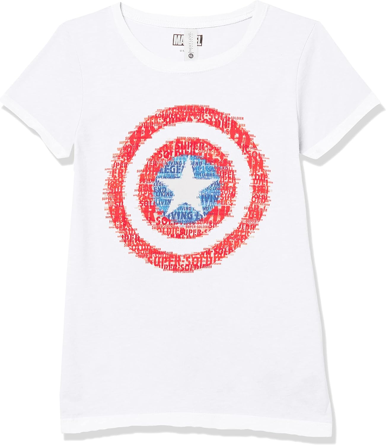 Amazon.com: Marvel Girl's Super Soldier T-Shirt, White, Small ...