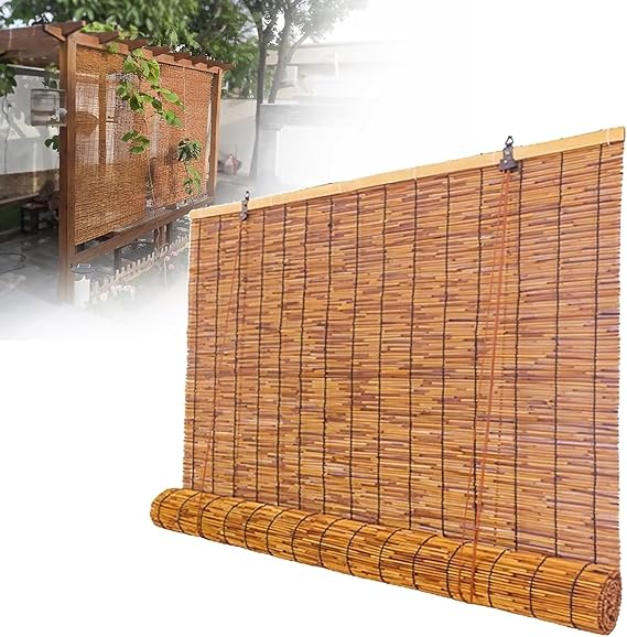Amazon.com: ZXCJTLGN Brown Bamboo Shades for Outdoor Porch Patio ...