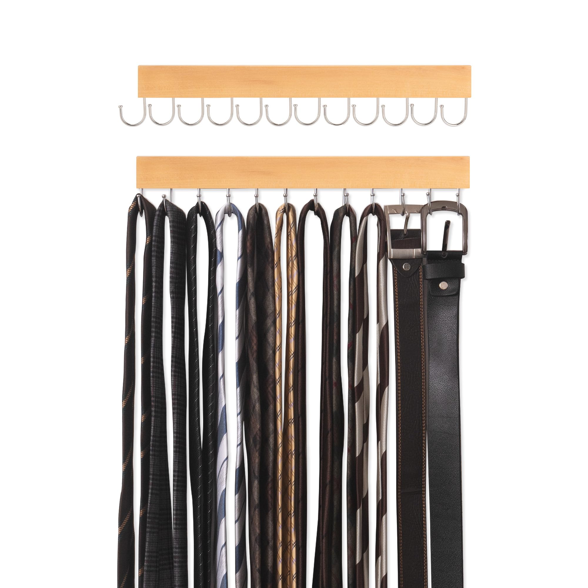 Amazon.com: StorageWorks Belt Organizers for Wall, Wooden Belt Holder ...