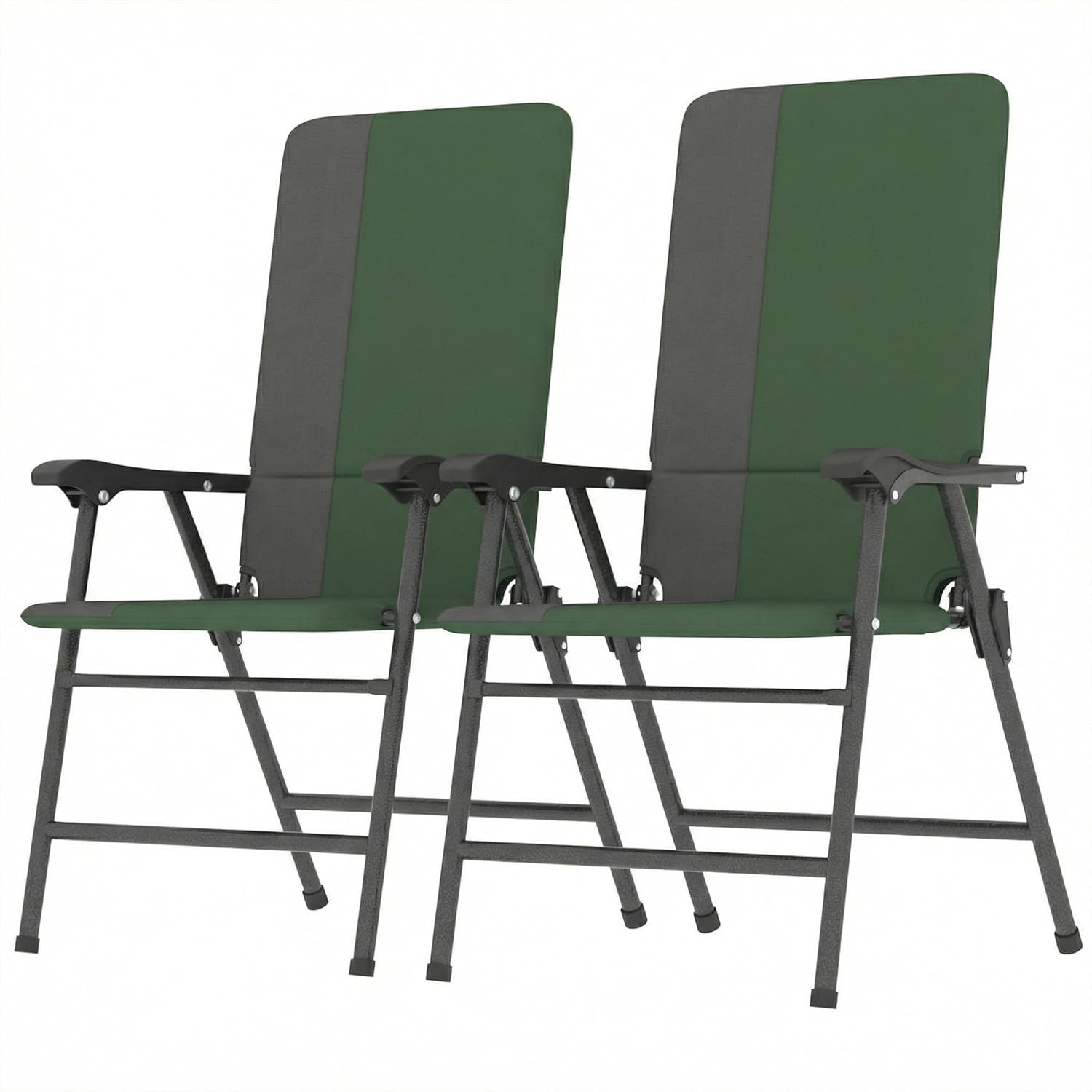 Amazon.com: Outsunny Folding Patio Chairs Set of 2, Padded High Back ...