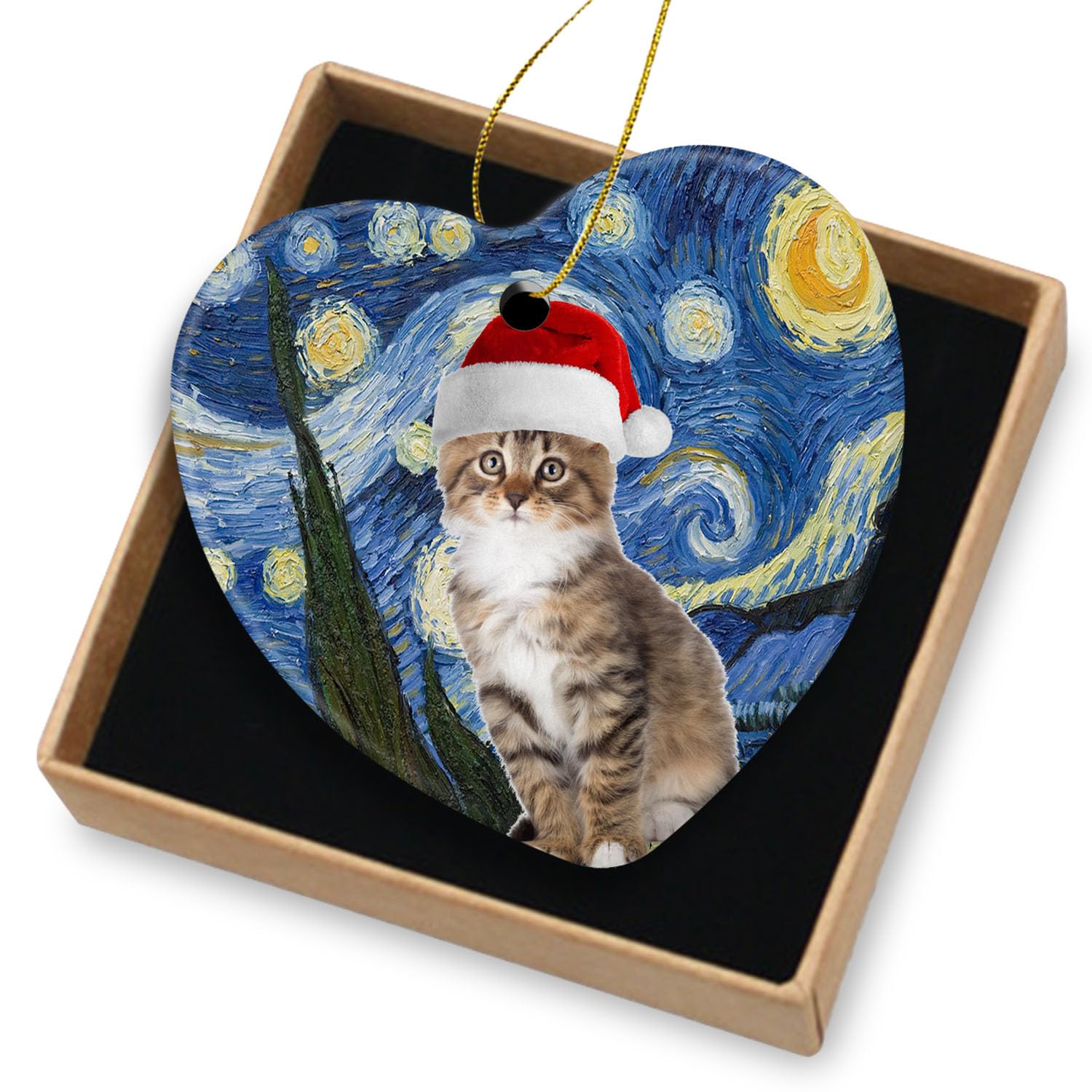 Amazon.com: Cat Christmas Ornament Cat Lover Gifts Cat Christmas ...