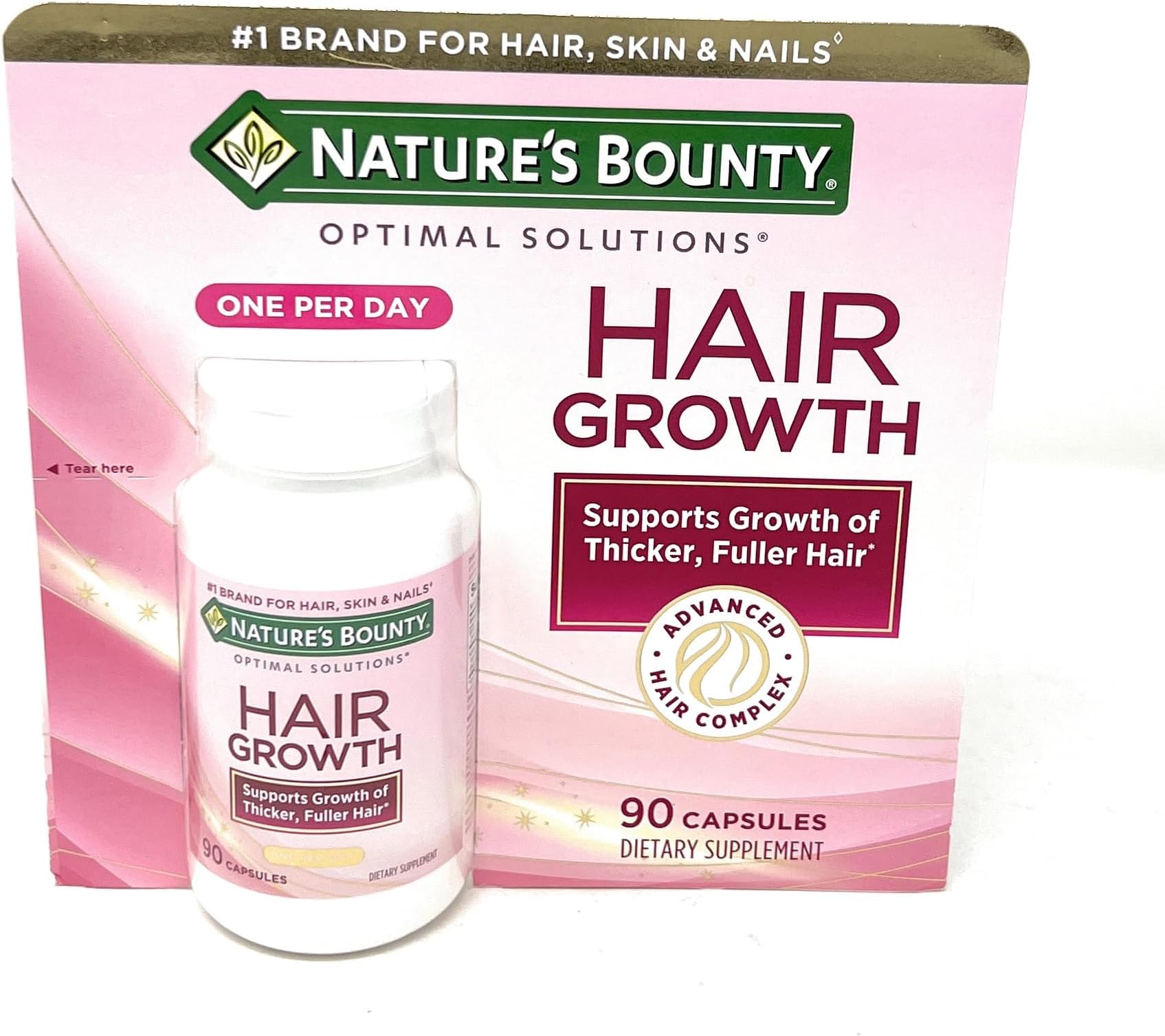 Amazon.com: Nature's Bounty Optimal Solutions Hair Growth Supplement ...