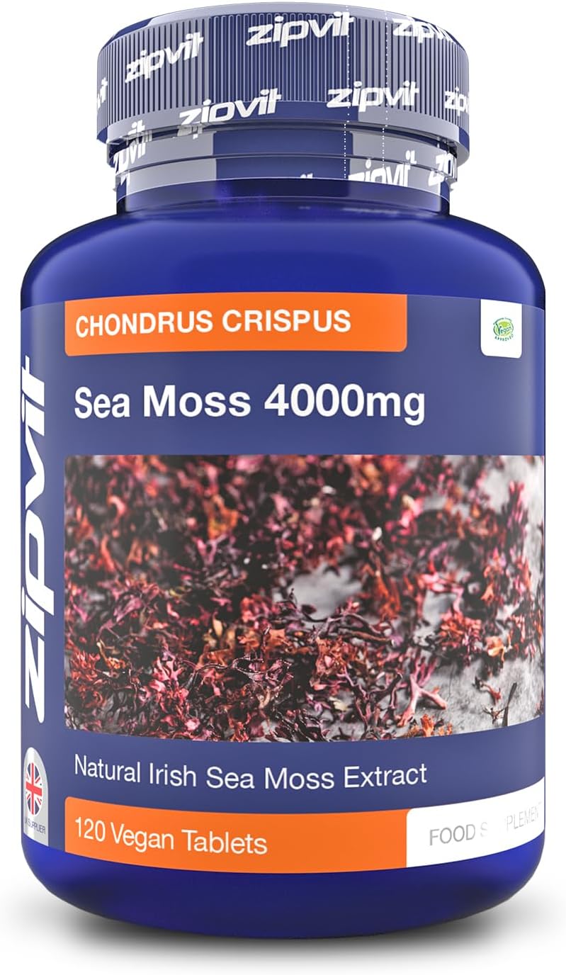 Zipvit Irish Sea Moss 4000mg, 120 Vegan Tablets, High Strength ...