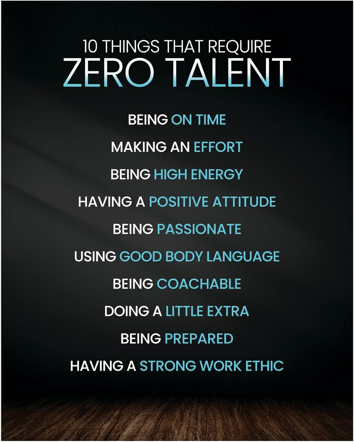 Ten Things That Require Zero Talent Motivational Wall Decor ...