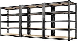 Amazon.com: REIBII 72" H Heavy Duty 5 Tier Metal Shelving Unit ...